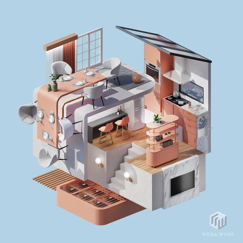 WORA_WORK อินทีเรียดีไซเนอร์ผู้แหวกขนบงานออกแบบภายในด้วยภาพ 3 มิติและแอนิเมชัน - The Cloud