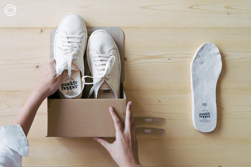 Maddy Hopper รองเท้าผ้าใบที่เป็นมิตรกับสิ่งแวดล้อม ตั้งแต่ถุงไปรษณีย์ ...
