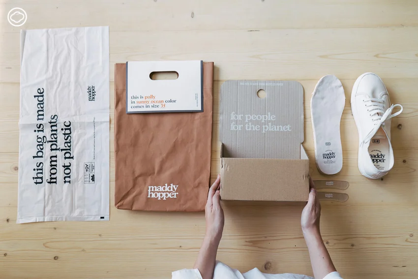 Maddy Hopper รองเท้าผ้าใบที่เป็นมิตรกับสิ่งแวดล้อม ตั้งแต่ถุงไปรษณีย์ ...
