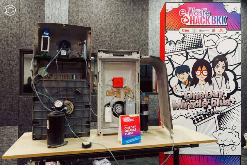ถังขยะรีไซเคิลเอง เครื่องกรองอากาศดักจับคาร์บอน และผลงานผู้ชนะจากงาน e-Waste HACK BKK 2024