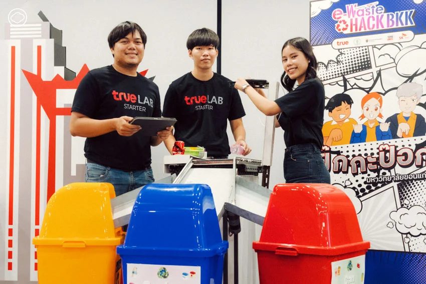 ถังขยะรีไซเคิลเอง เครื่องกรองอากาศดักจับคาร์บอน และผลงานผู้ชนะจากงาน e-Waste HACK BKK 2024